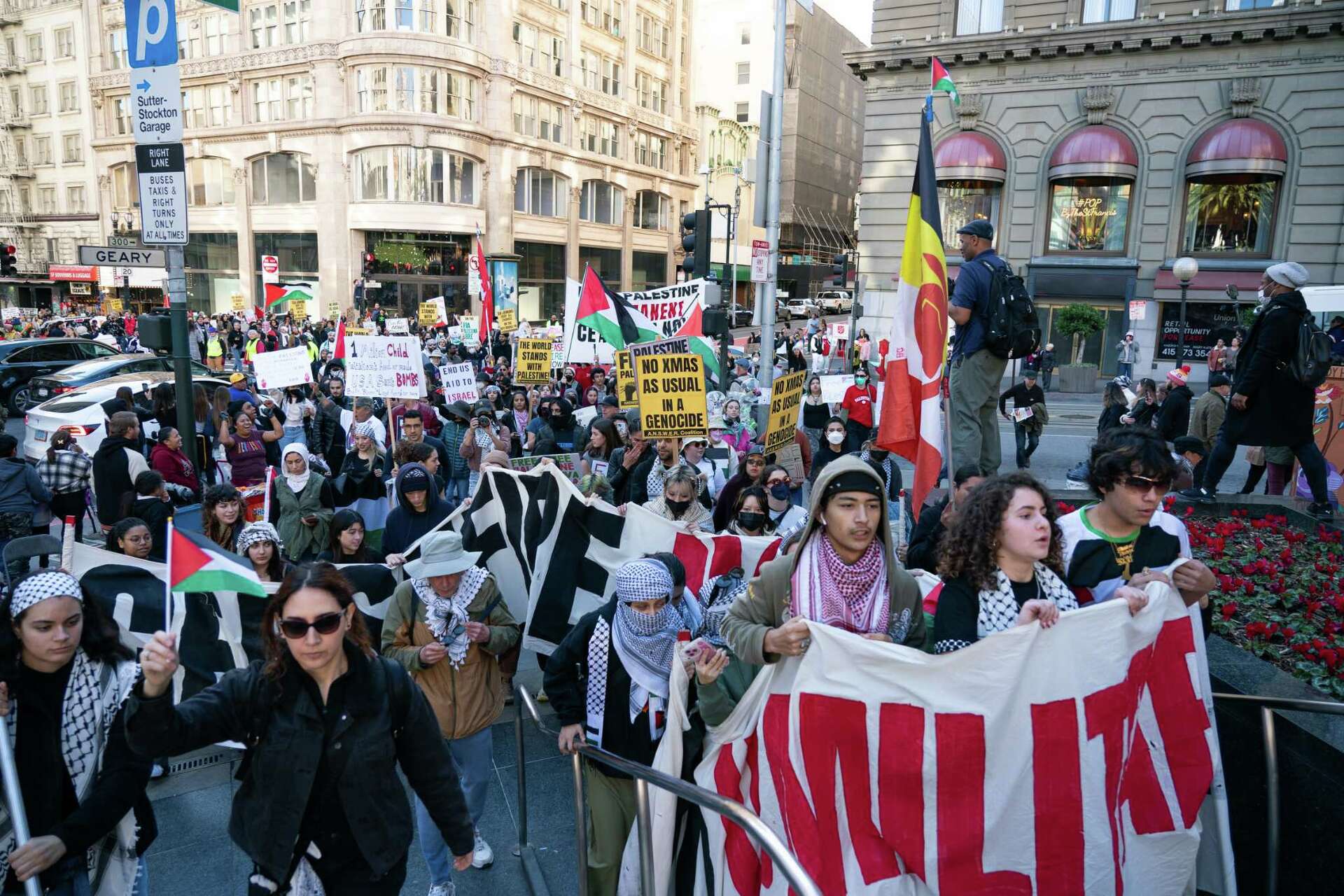 Pro-Palestinian protest seeks to disrupt shopping in SF’s Union Square