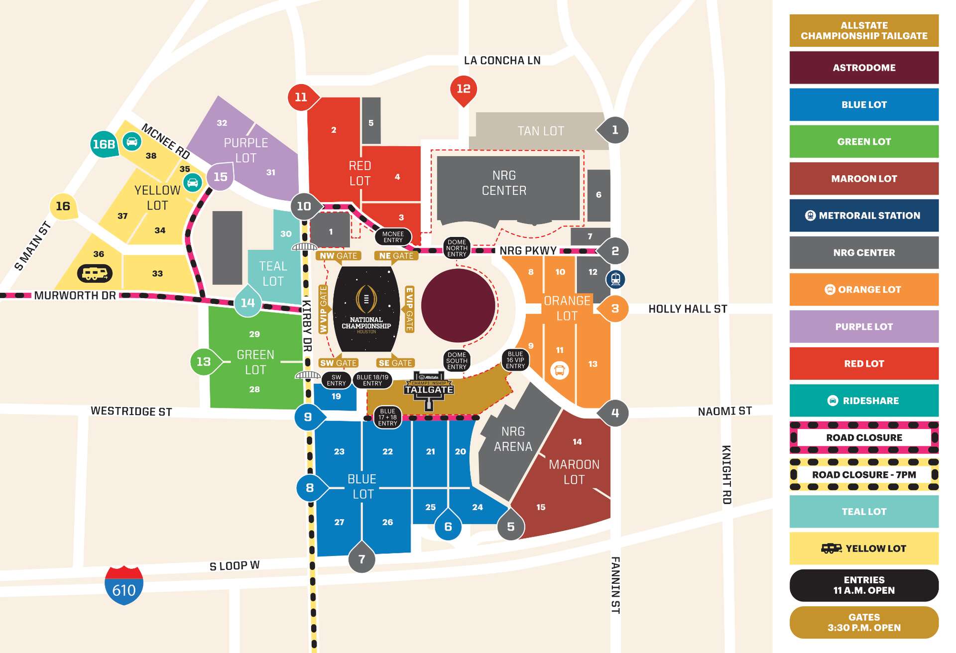 CFP parking at NRG Stadium for Michigan vs Washington: What to know