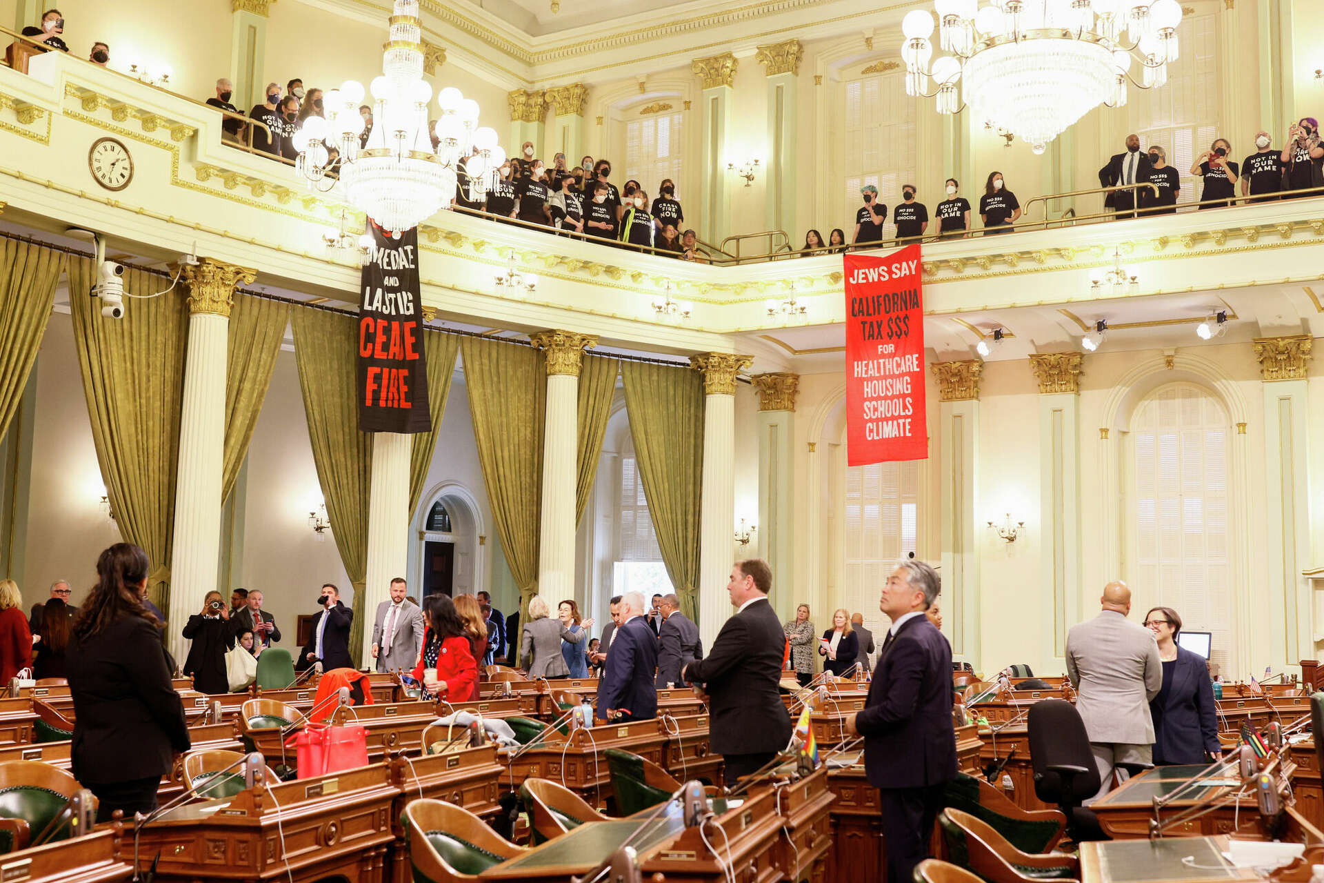 Protesters calling for Gaza cease-fire shut down California Assembly