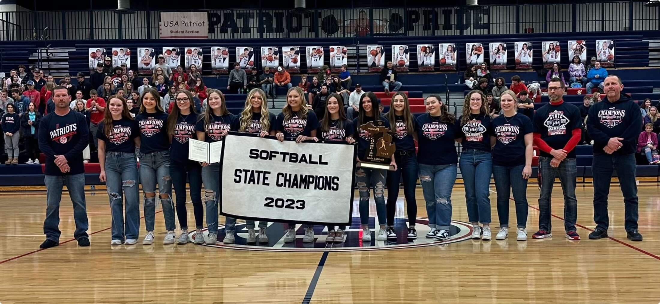 Unionville-Sebewaing Area softball honored with 2023 banner