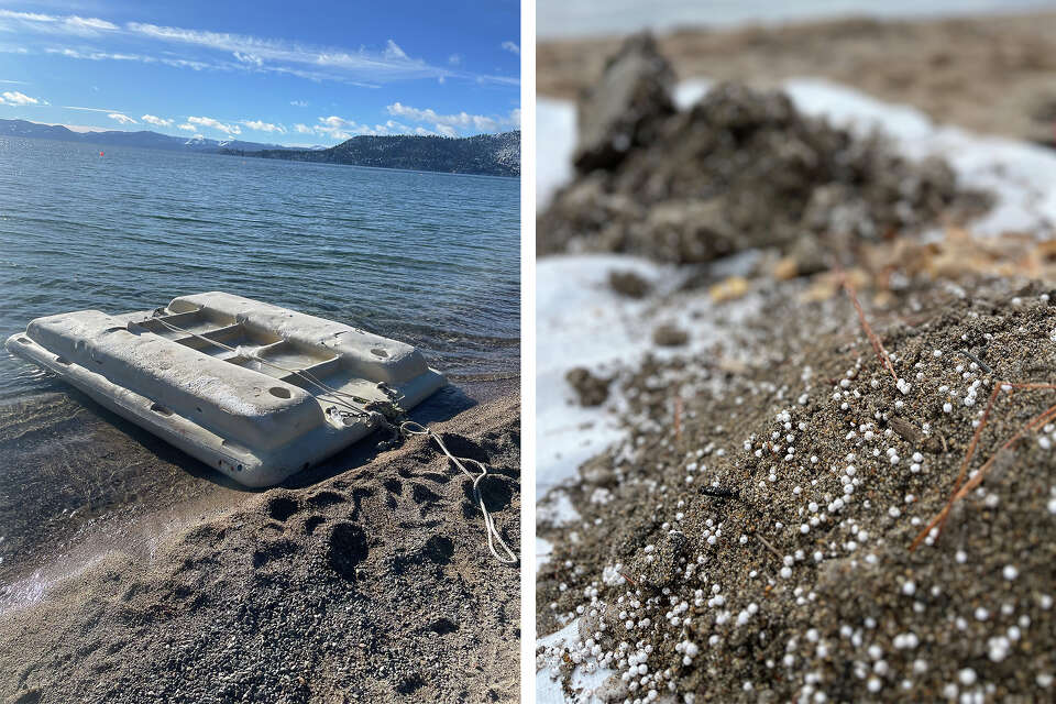 Hundreds of thousands of plastic particles wash up on Tahoe's shores