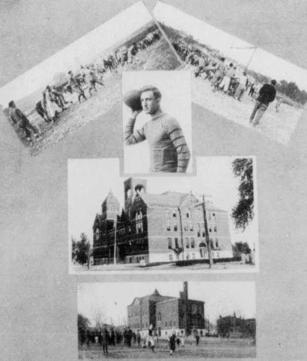 Alton High School's 1914 Tatler Yearbook features football star