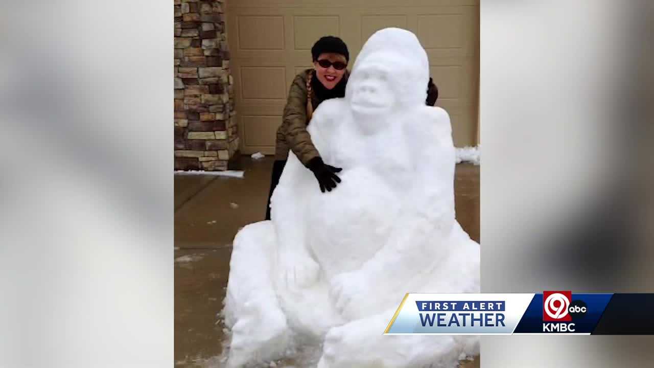 WATCH: Snow artist likes to go big with her winter creations