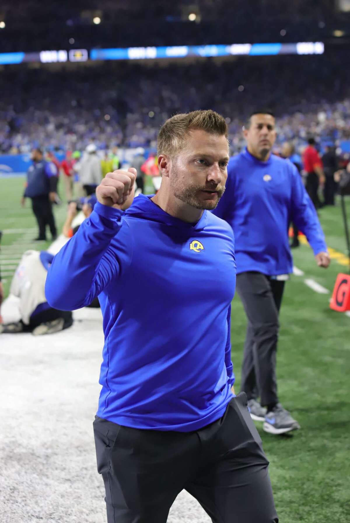 Images from the Detroit Lions, LA Rams NFL playoff game at Ford Field