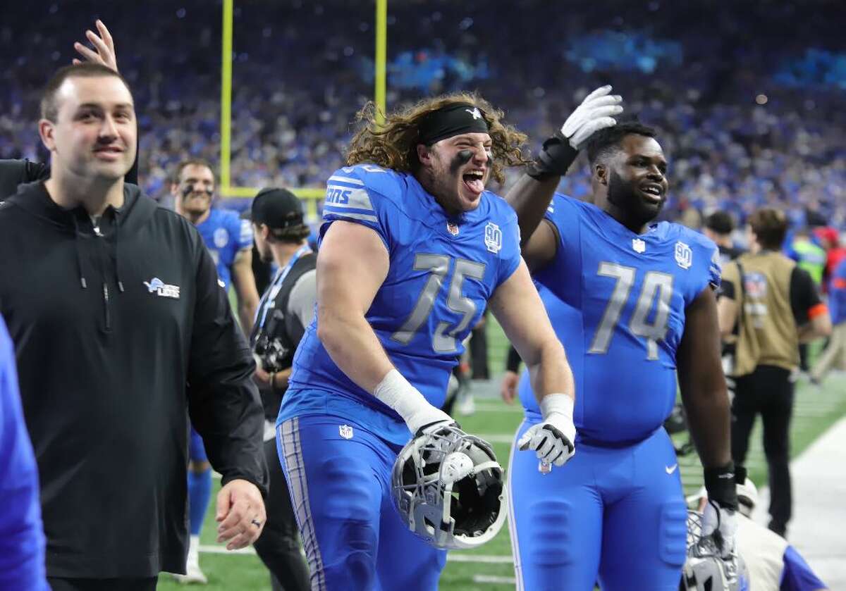 Images from the Detroit Lions, LA Rams NFL playoff game at Ford Field