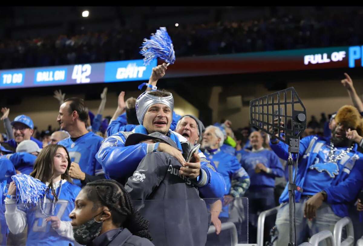 Images from the Detroit Lions, LA Rams NFL playoff game at Ford Field