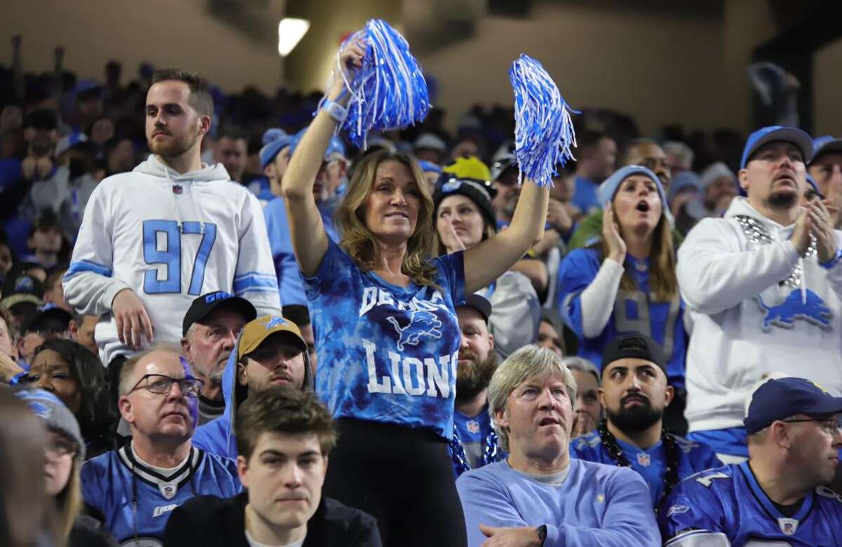 Images from the Detroit Lions, LA Rams NFL playoff game at Ford Field