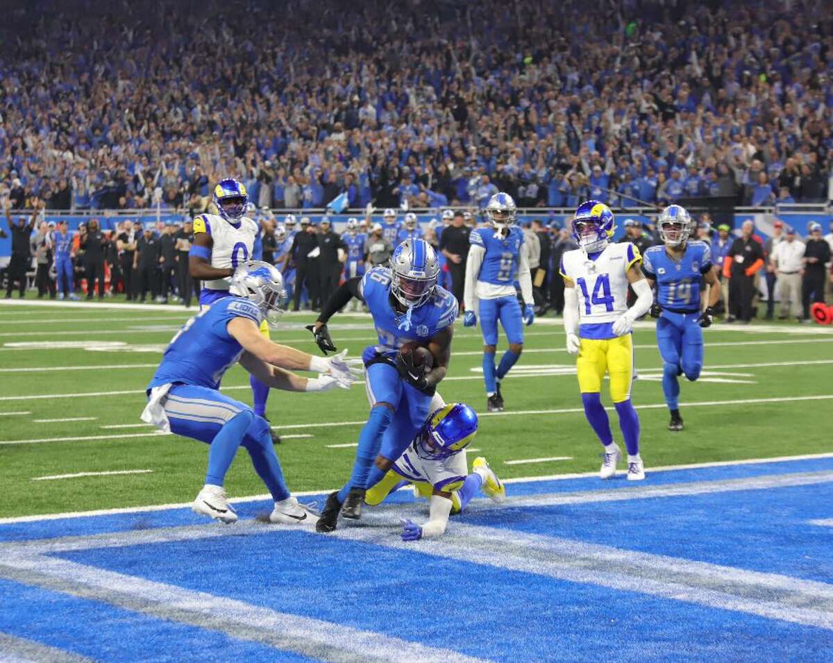 Images from the Detroit Lions, LA Rams NFL playoff game at Ford Field