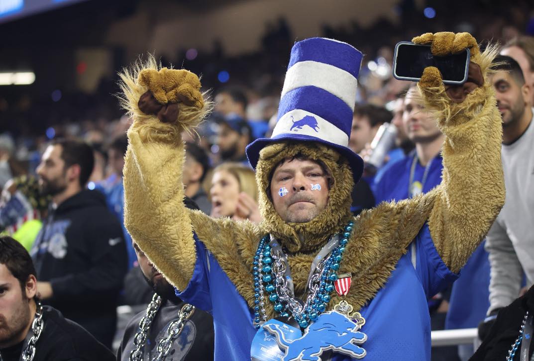 Images from the Detroit Lions, LA Rams NFL playoff game at Ford Field