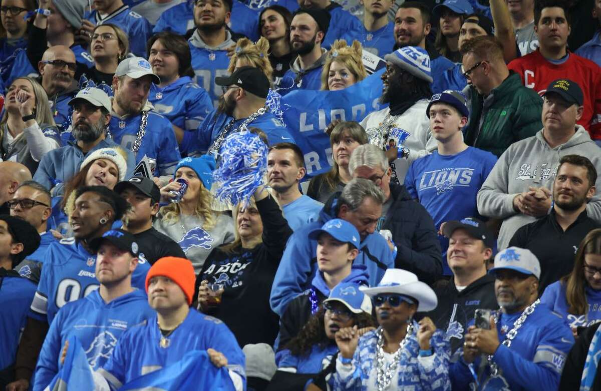 Images from the Detroit Lions, LA Rams NFL playoff game at Ford Field
