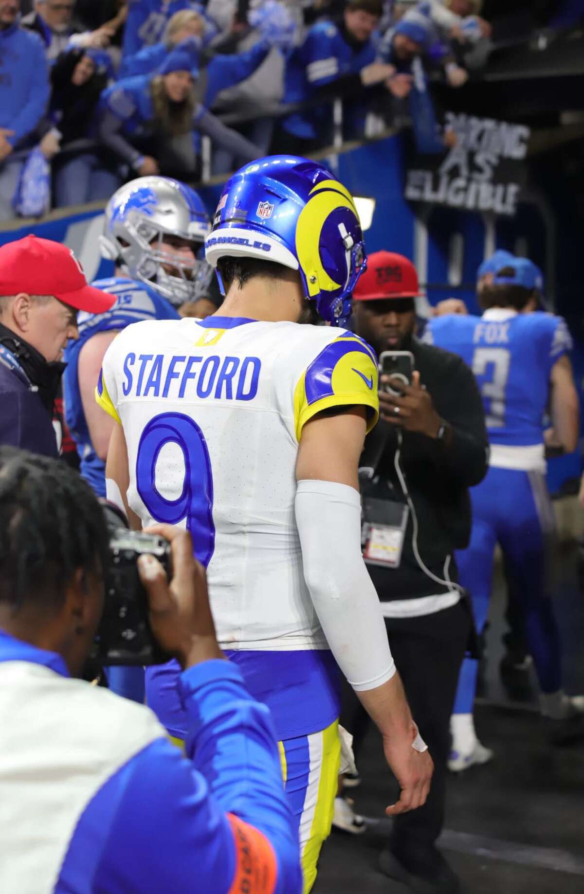 Images from the Detroit Lions, LA Rams NFL playoff game at Ford Field