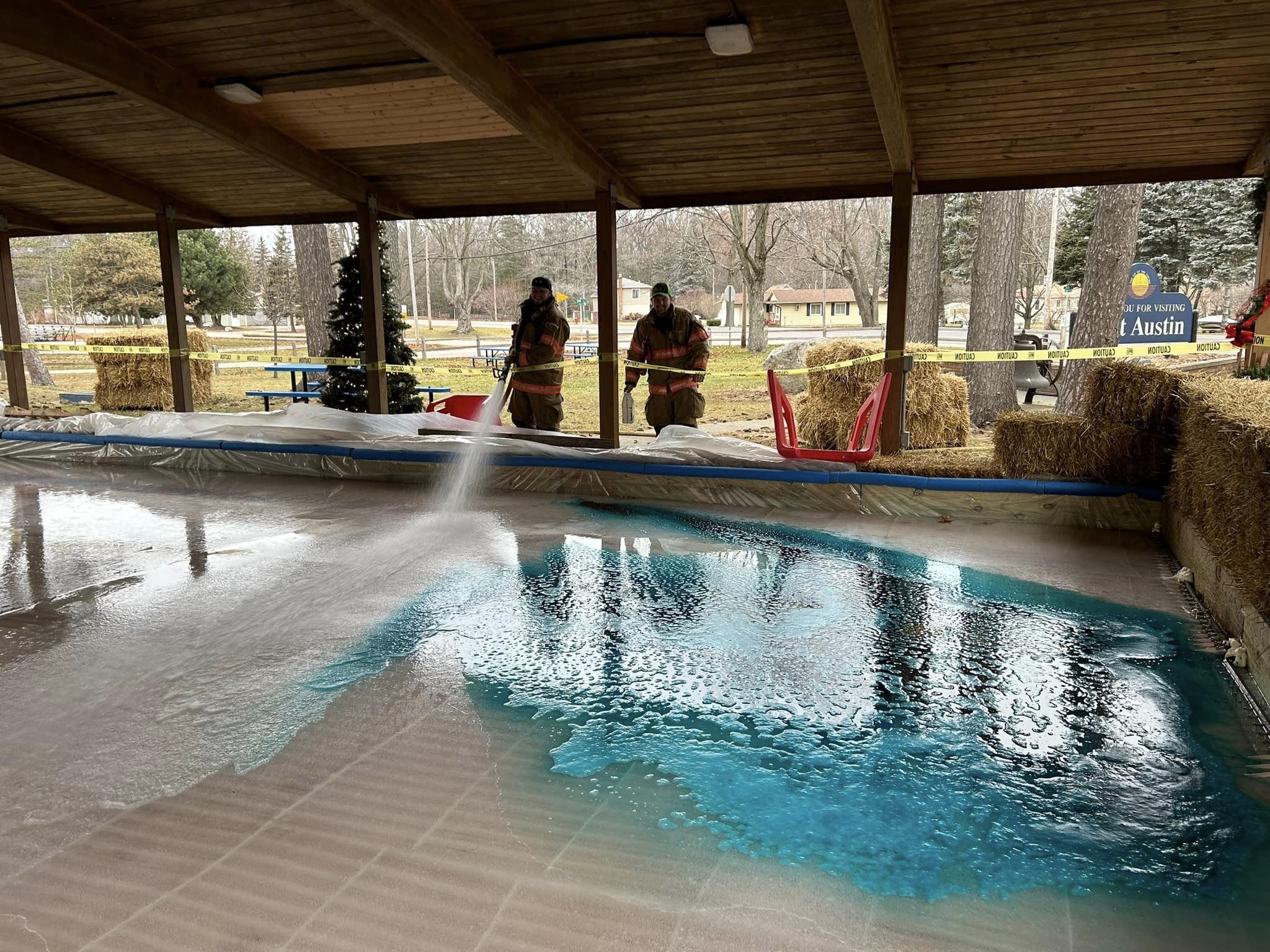 Port Austin outdoor ice rink open later than usual due to warm weather