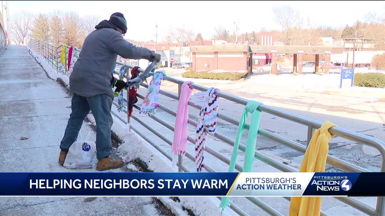 Meet the 'Scarf Bombardiers' bringing warmth in single-digit temperatures