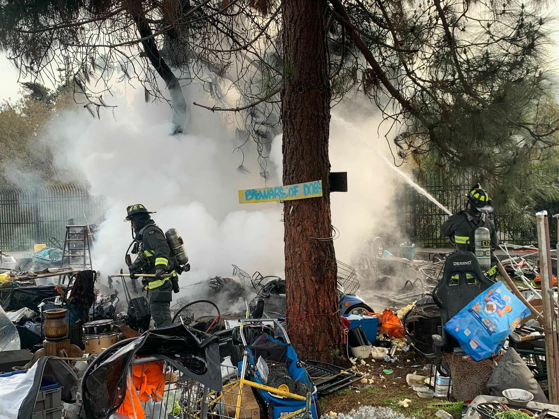 Encampment fire near Lake Merritt leaves piles of singed debris