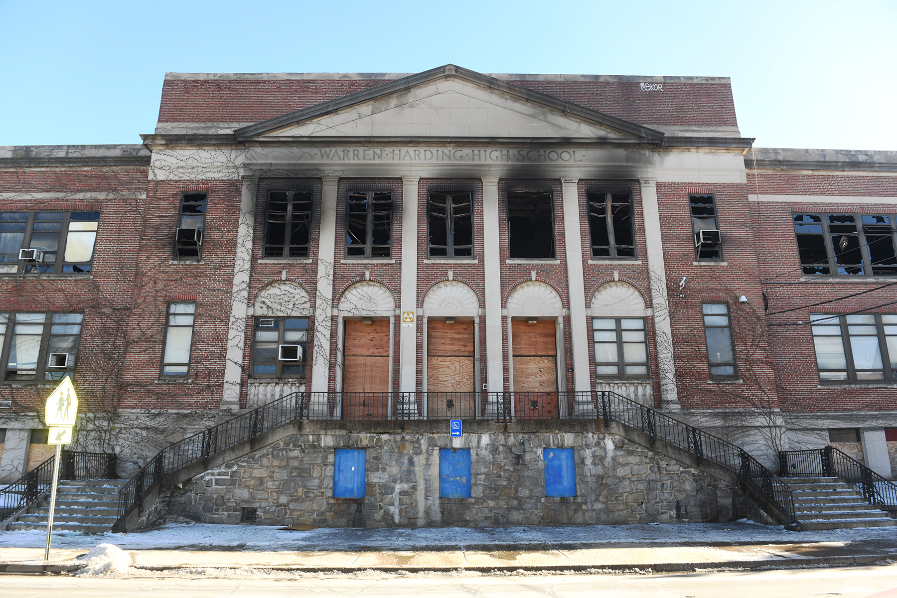 Cause of fire at Bridgeport's former Harding High under investigation