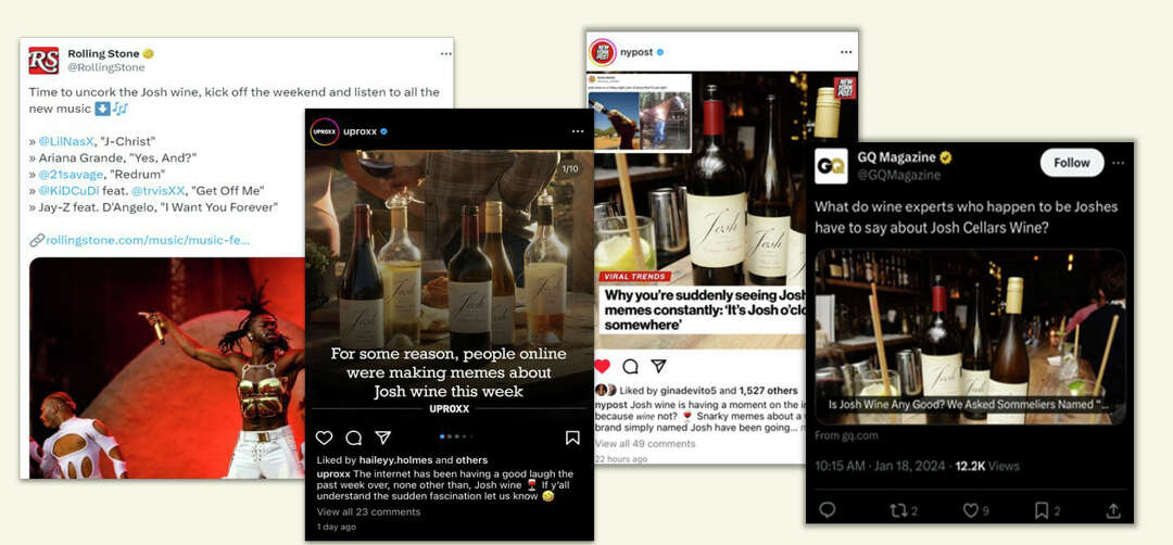 Locally created Josh wines go viral, inspire wave of memes
