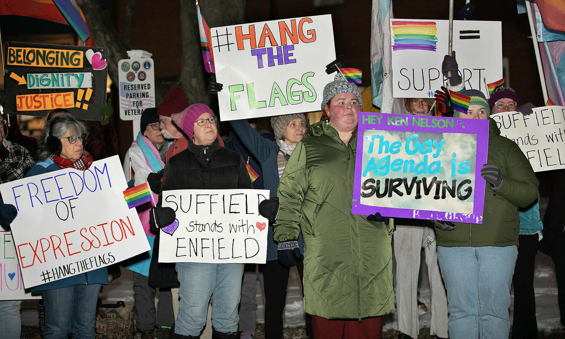 CT LGBTQ+ community protests Enfield Pride flag policy at Town Hall