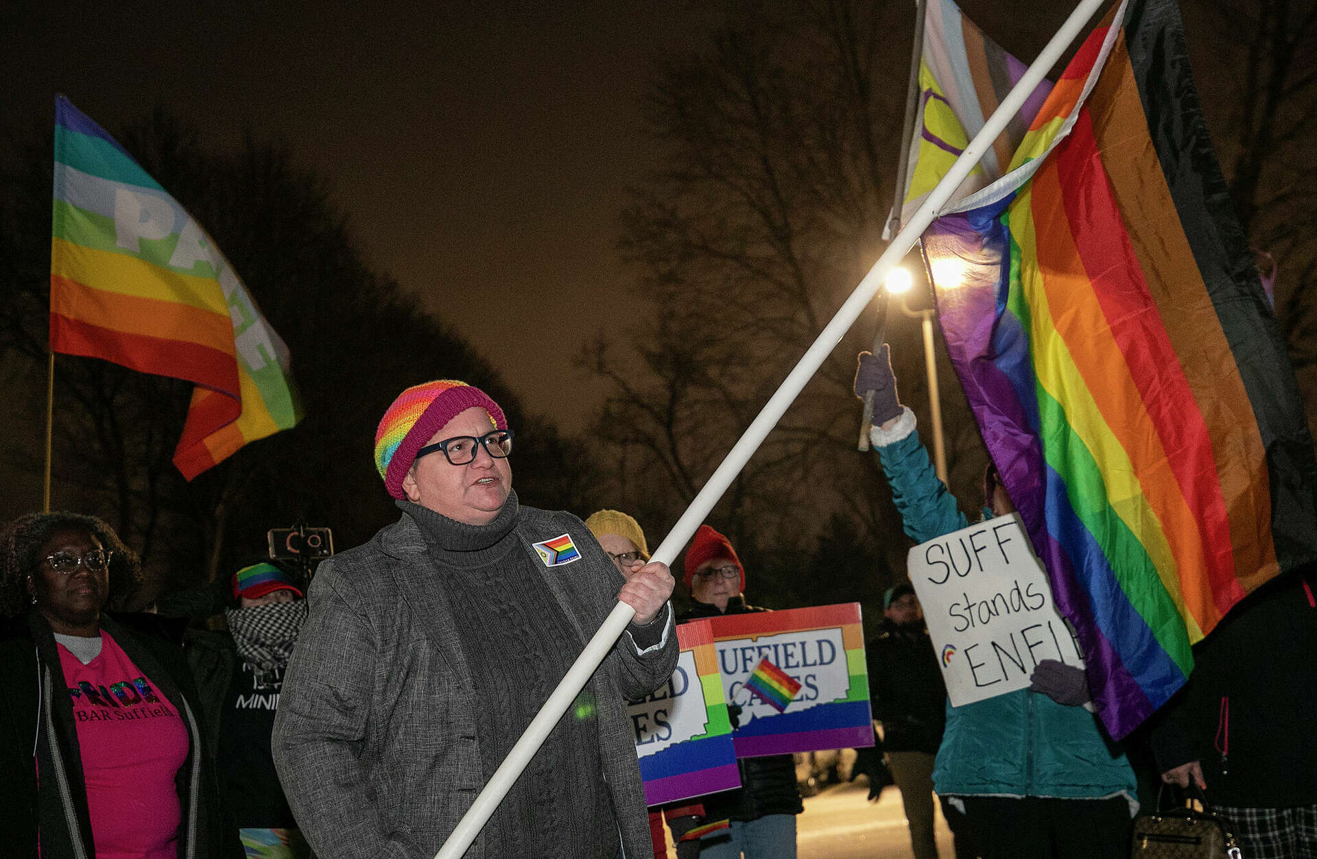 CT LGBTQ+ community protests Enfield Pride flag policy at Town Hall