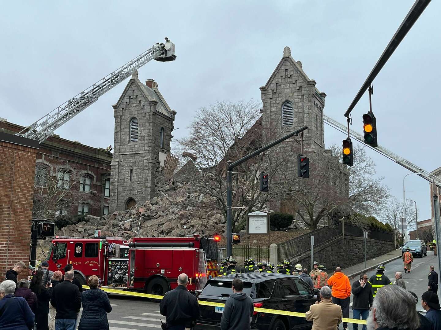 Officials: Remainder of collapsed New London church will be demolished