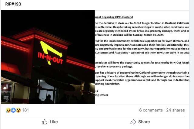 Largest In-N-Out Facebook group bans new posts about Oakland closure