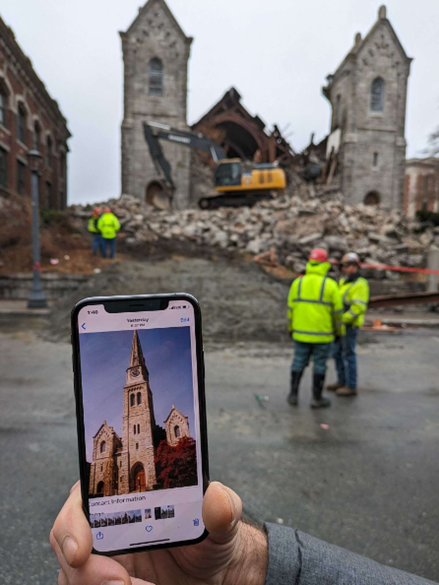 Officials: Remainder of collapsed New London church will be demolished