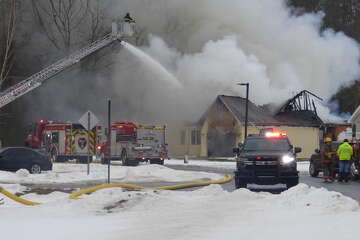 Fire crews respond to blaze in Manistee Twp. subdivision