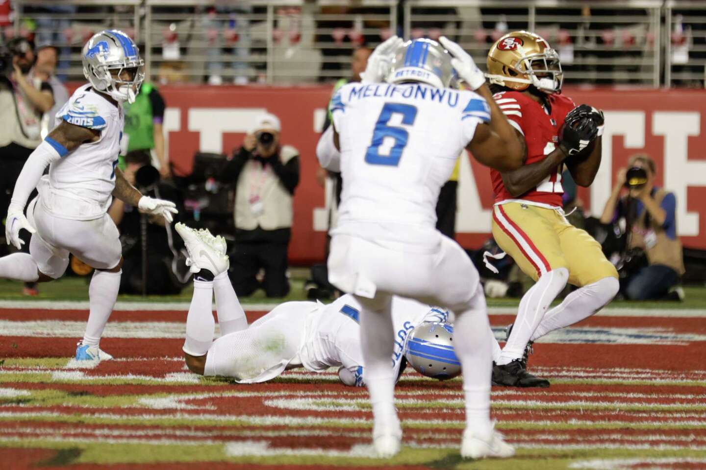 49ers’ Brandon Aiyuk enters playoff pantheon with deflection reception