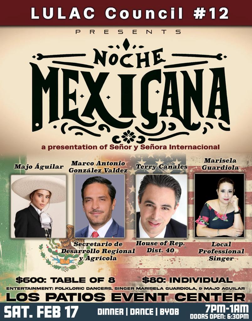 LULAC Council #12 announces honorees, music act for Noche Mexicana
