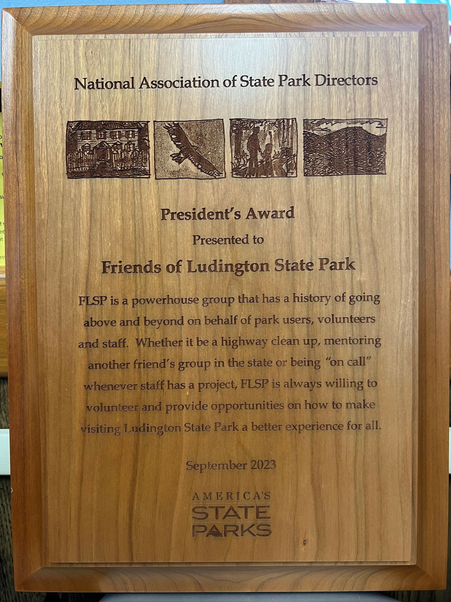 Ludington State Park group receives national award