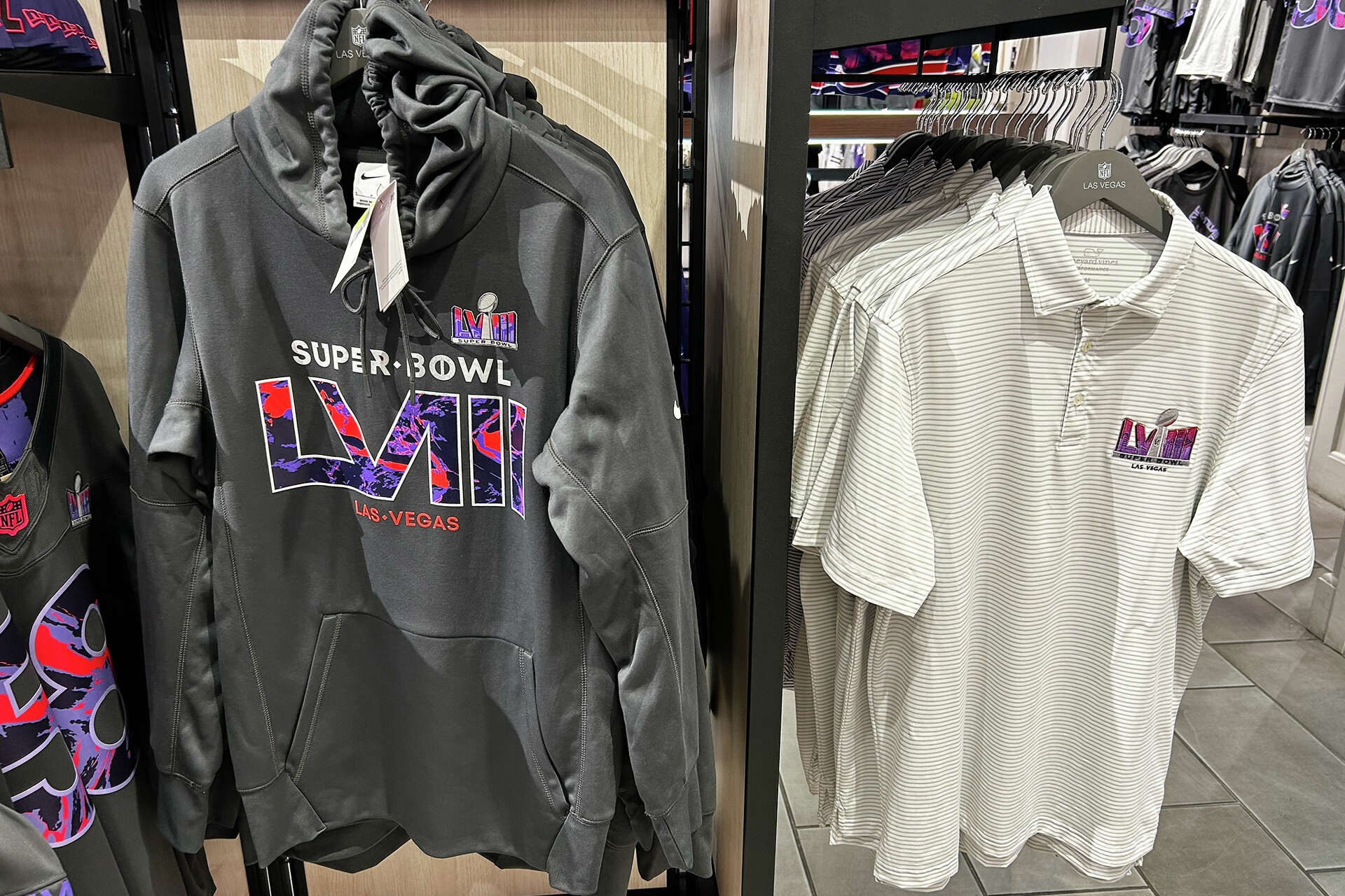 Super Bowl merch is already out at Vegas' NFL shop, and it's terrible