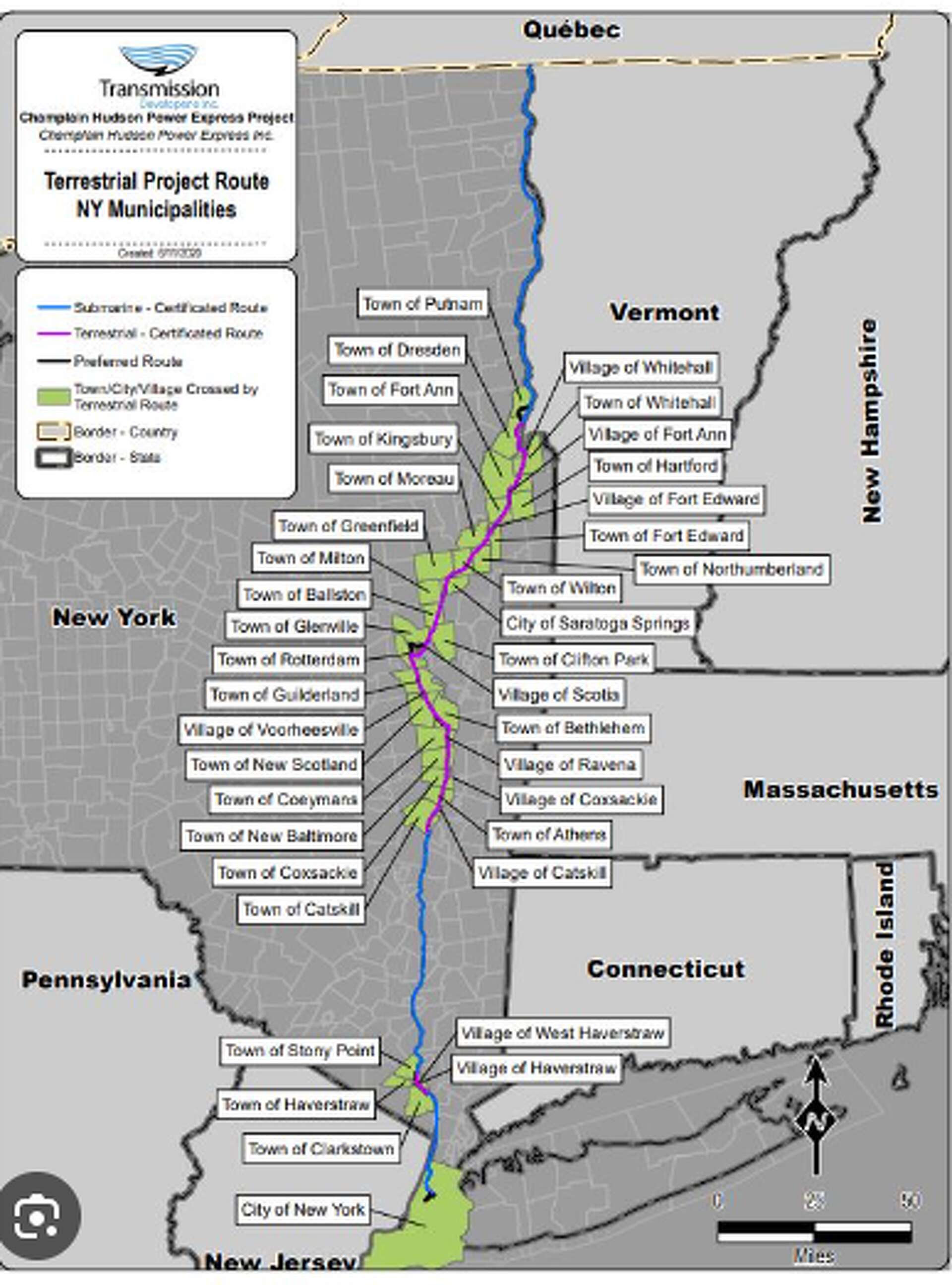 CHPE power line from Quebec makes way through Capital Region