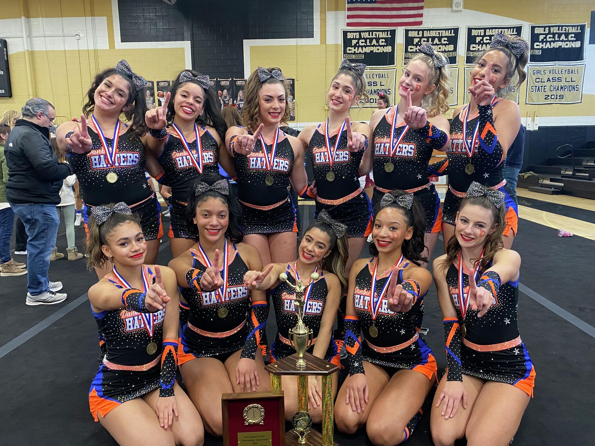 Danbury High School wins 2024 FCIAC cheerleading championships