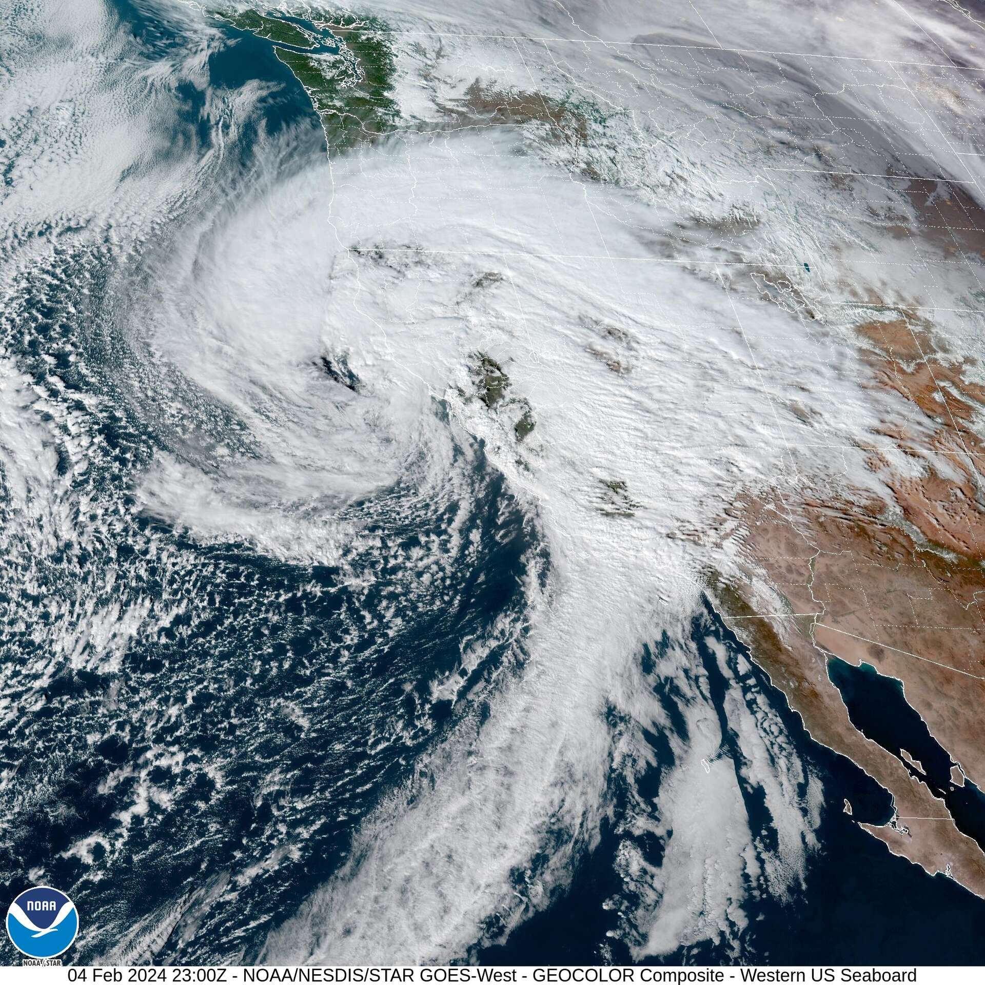 Satellite images show powerful storm slamming California
