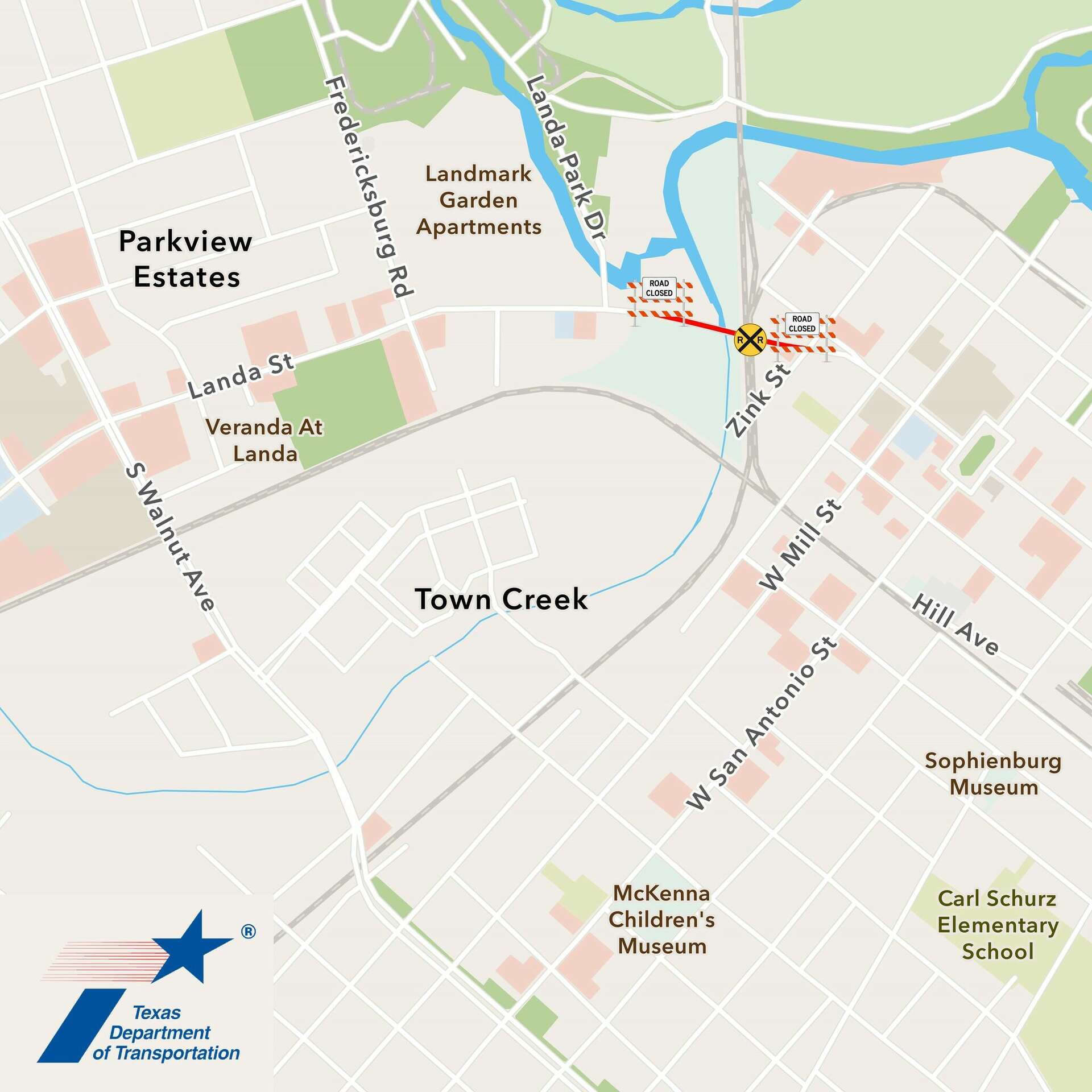 New Braunfels underpass work, Landa Street closure to start April 15