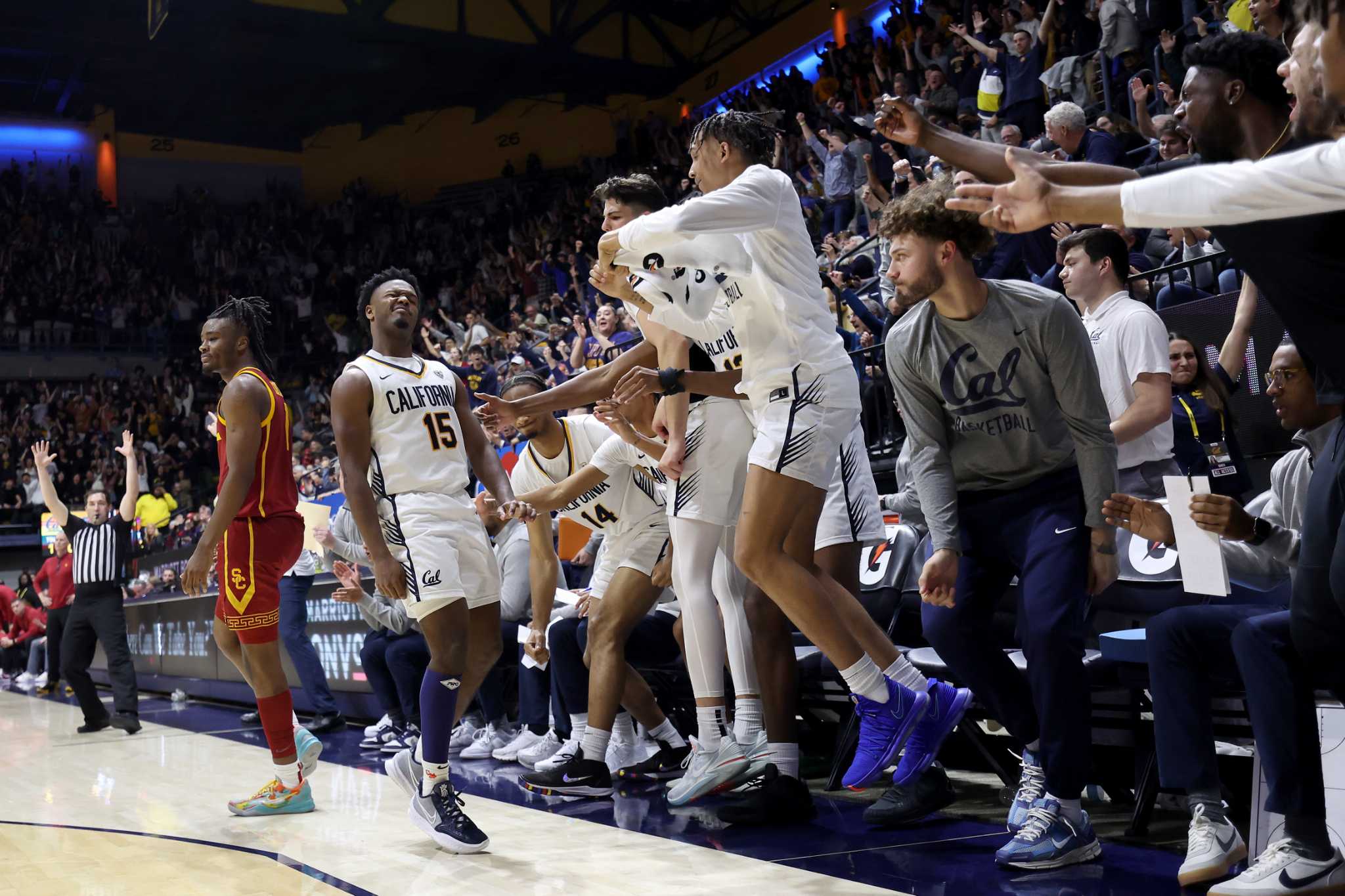 Cal men forced into OT but thrill sellout crowd by fending off USC