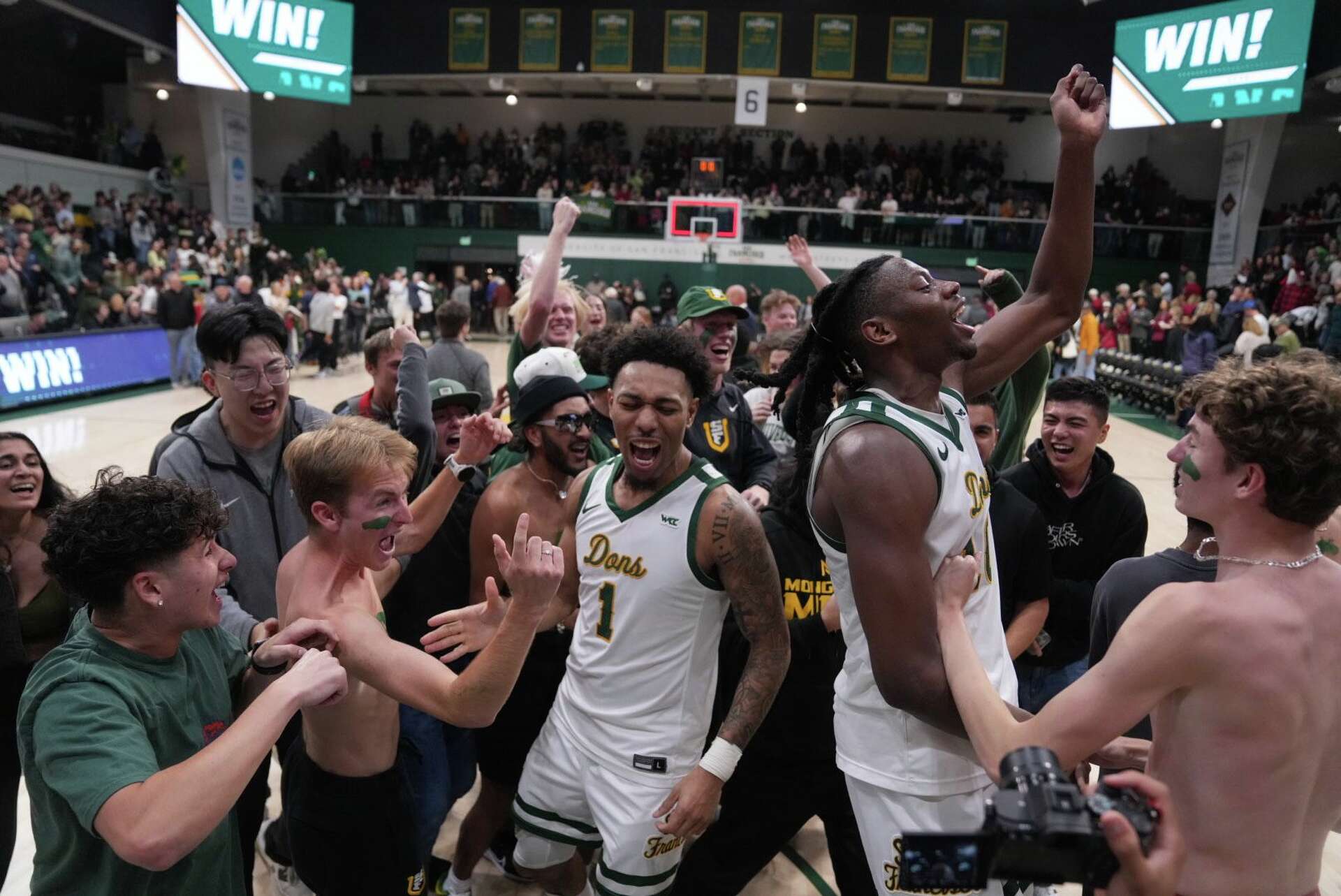 Six players ejected for dustup in USF’s wild win over Santa Clara