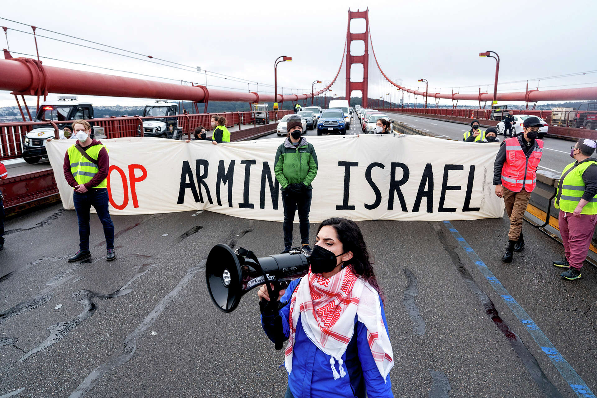 Golden Gate Bridge protest blocks all lanes during morning commute