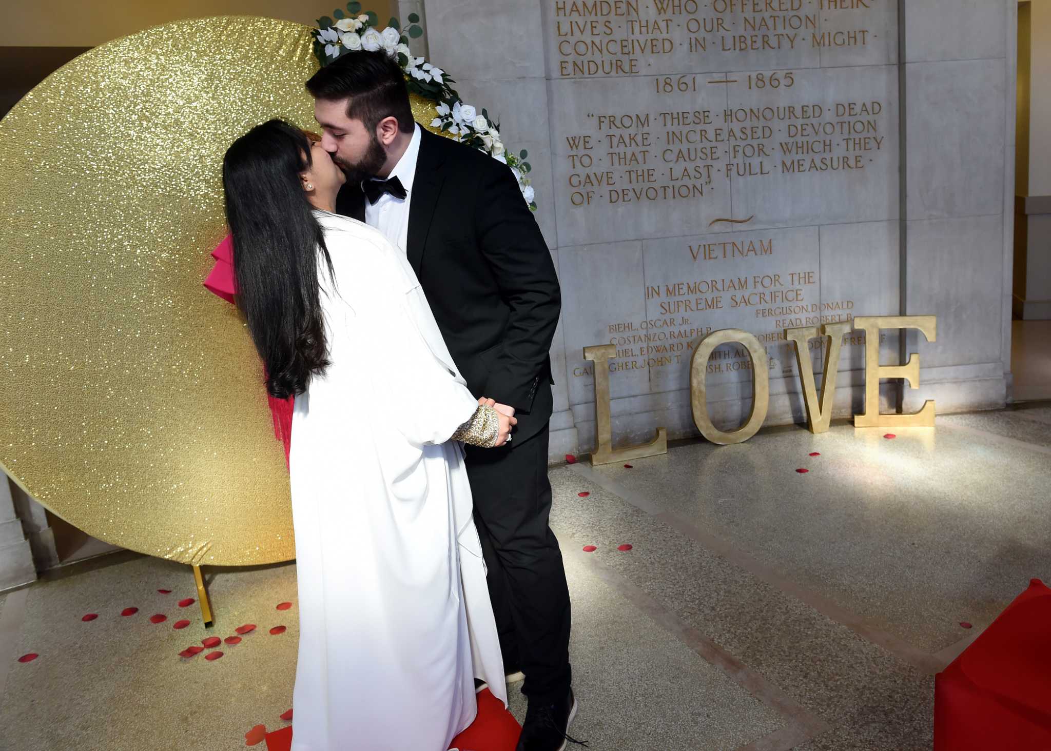 Hamden couples treated to free town hall weddings on Valentine's Day
