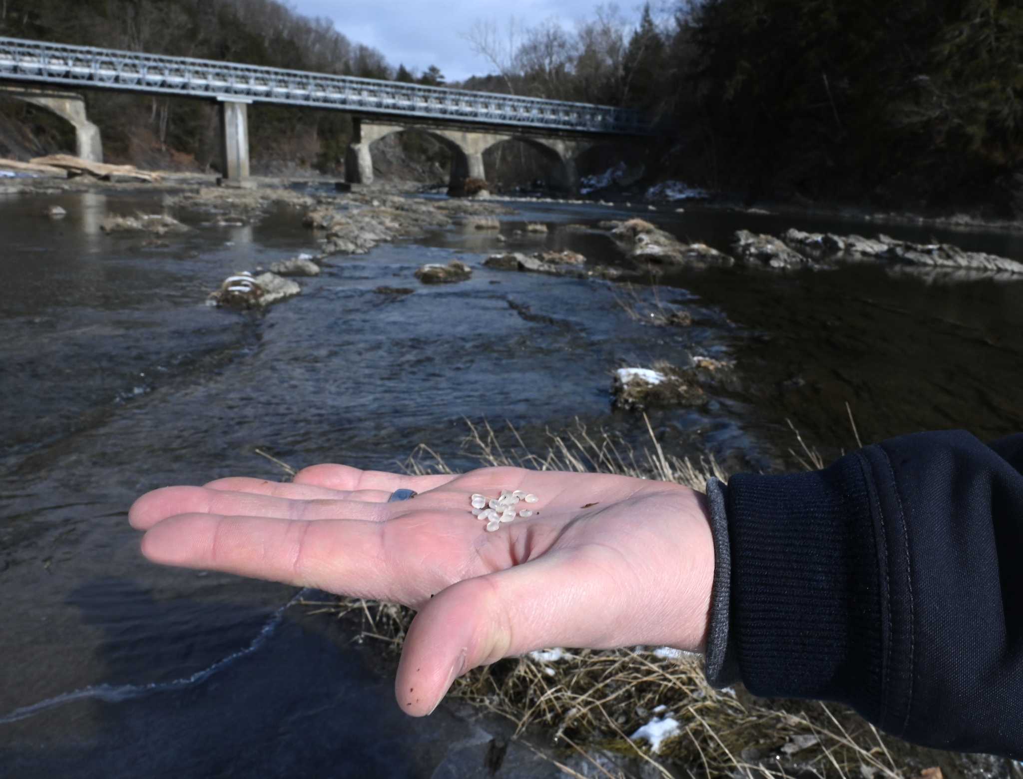 Months after train derailment, plastic pellets still found in Hoosic