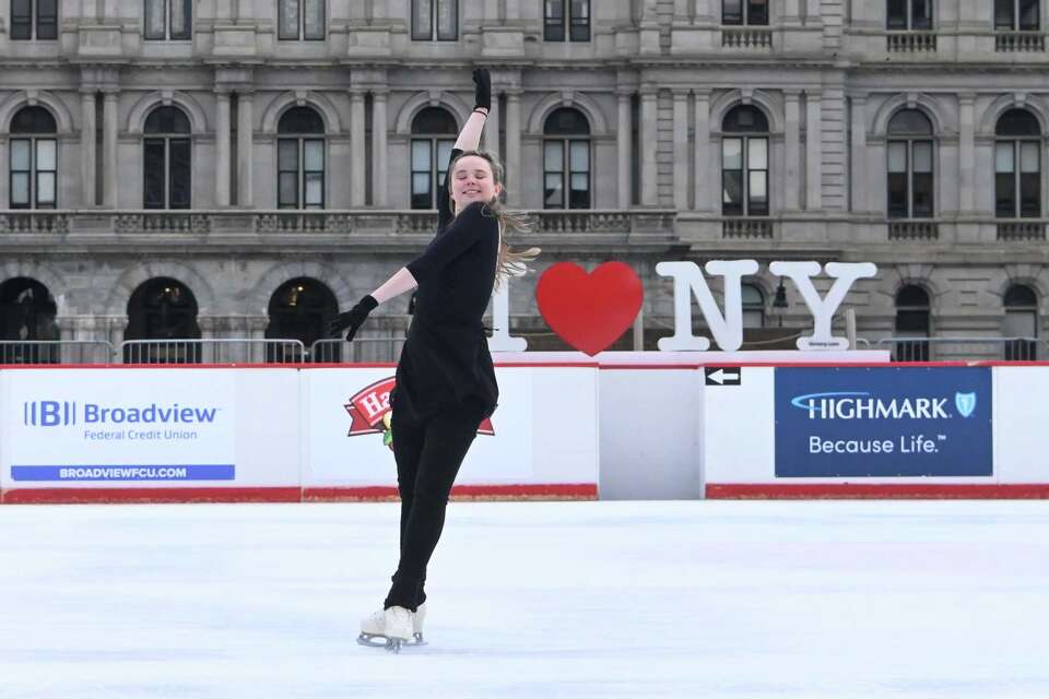 Photos: Figure skating champ Mariah Bell skates at Empire State Plaza