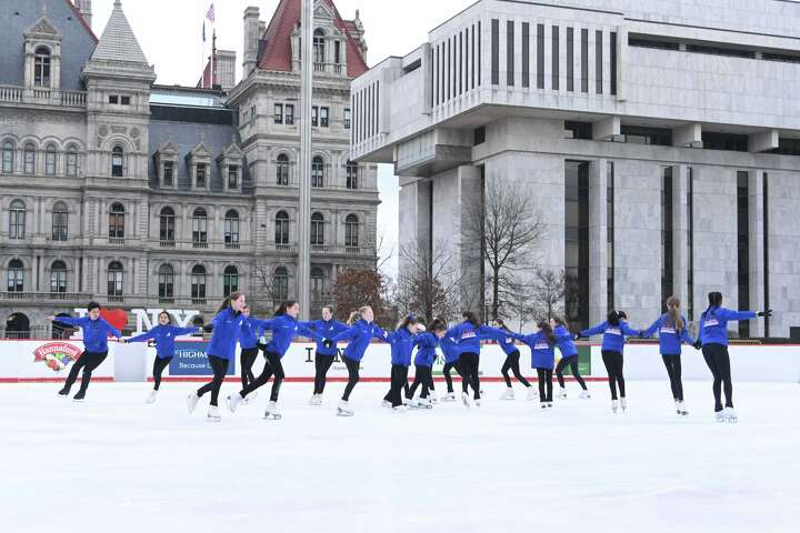 Photos: Figure skating champ Mariah Bell skates at Empire State Plaza