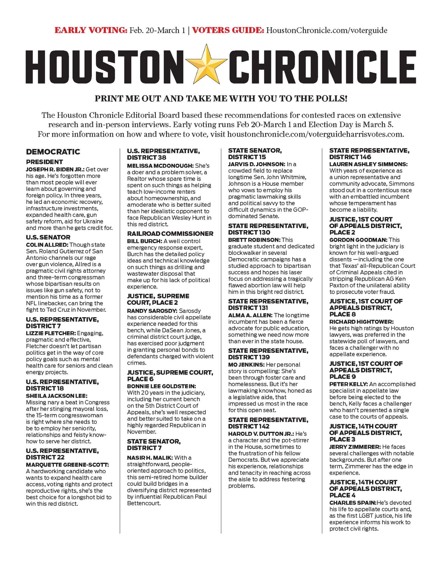 See the editorial board's full list of election primary endorsements