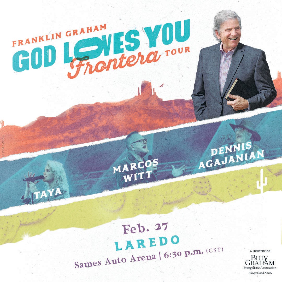 Franklin Graham Frontera Tour to visit Laredo's Sames Auto Arena