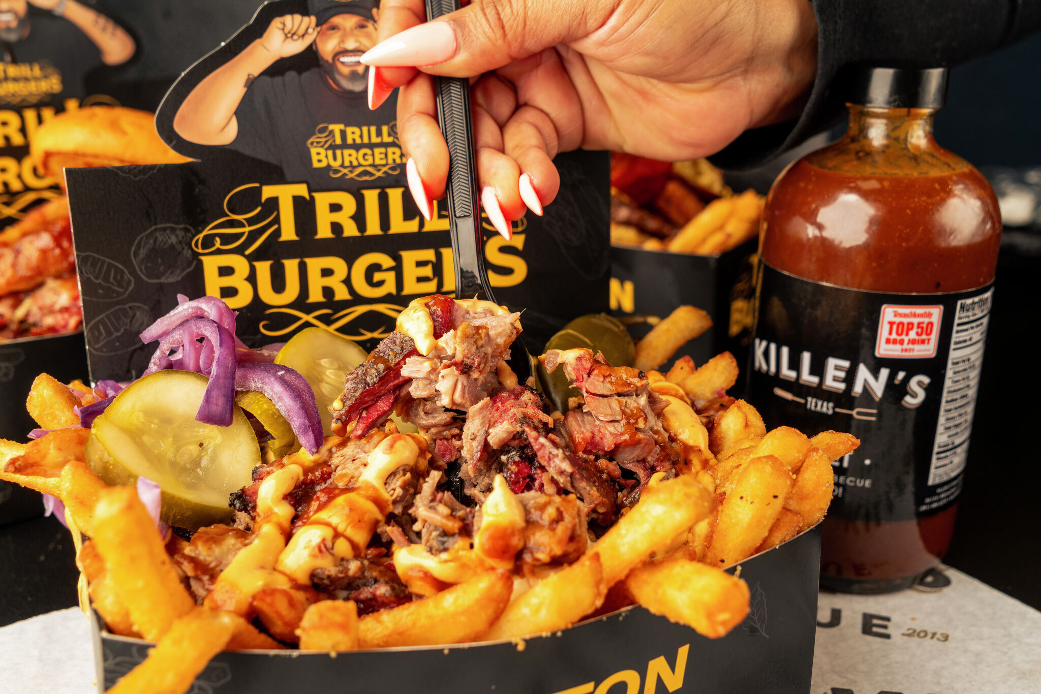 Trill Burgers and Killen's BBQ collab on Houston Rodeo burger, fries