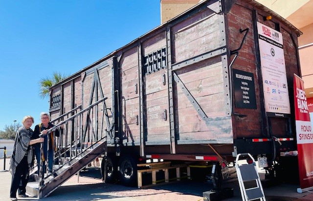 Laredoans learn about Holocaust during cattle car exhibit at arena