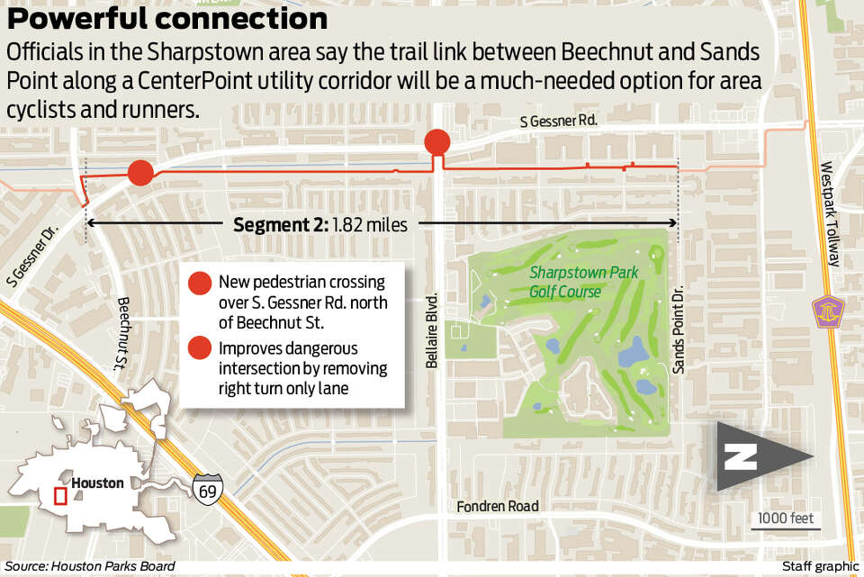 New Sharpstown trail coming along CenterPoint easement