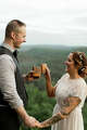The bride wore hiking boots for Peoples Forest elopement in CT