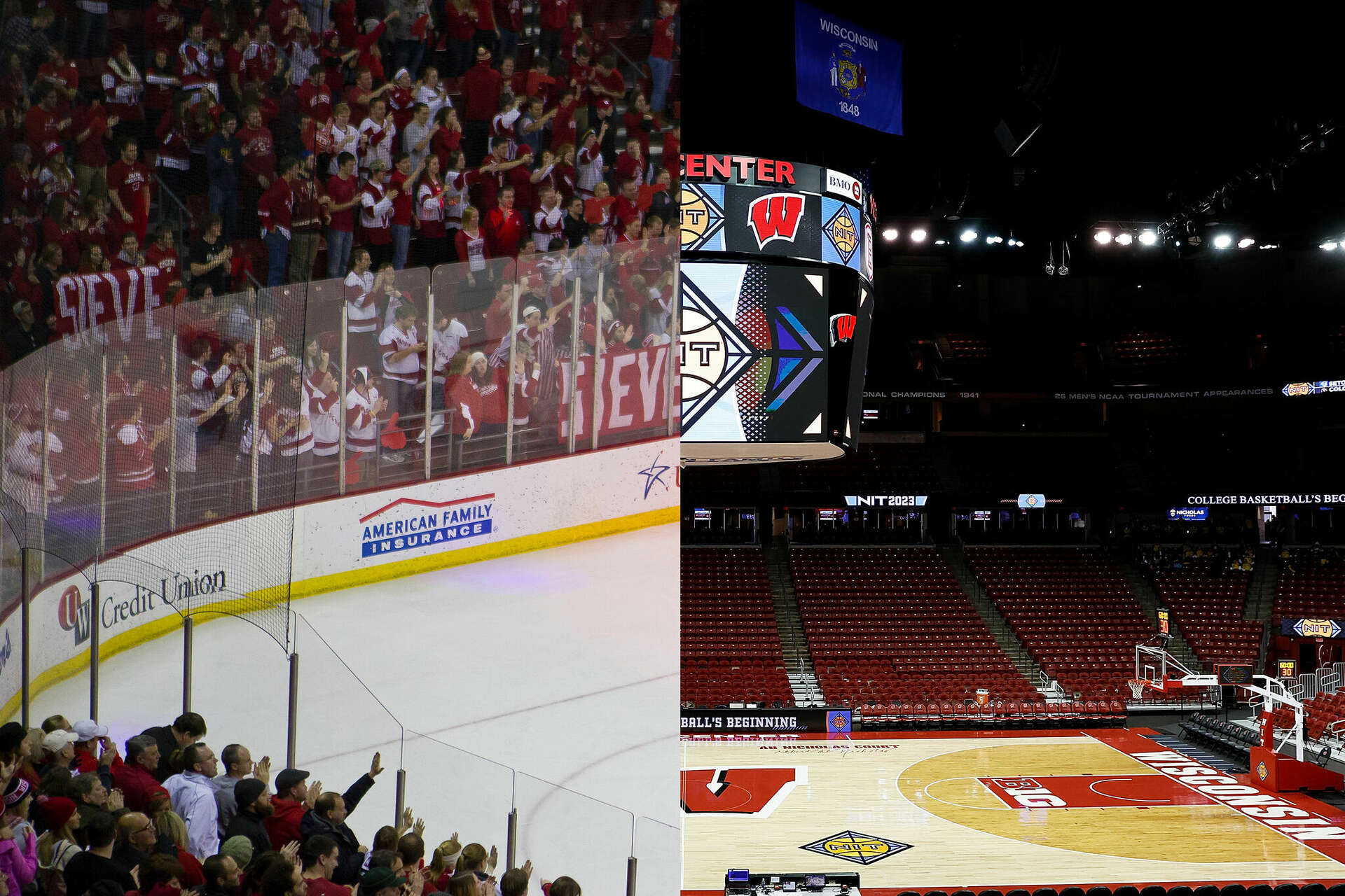 Watch Kohl Center's Hockey Rink Disappear in 30 Seconds