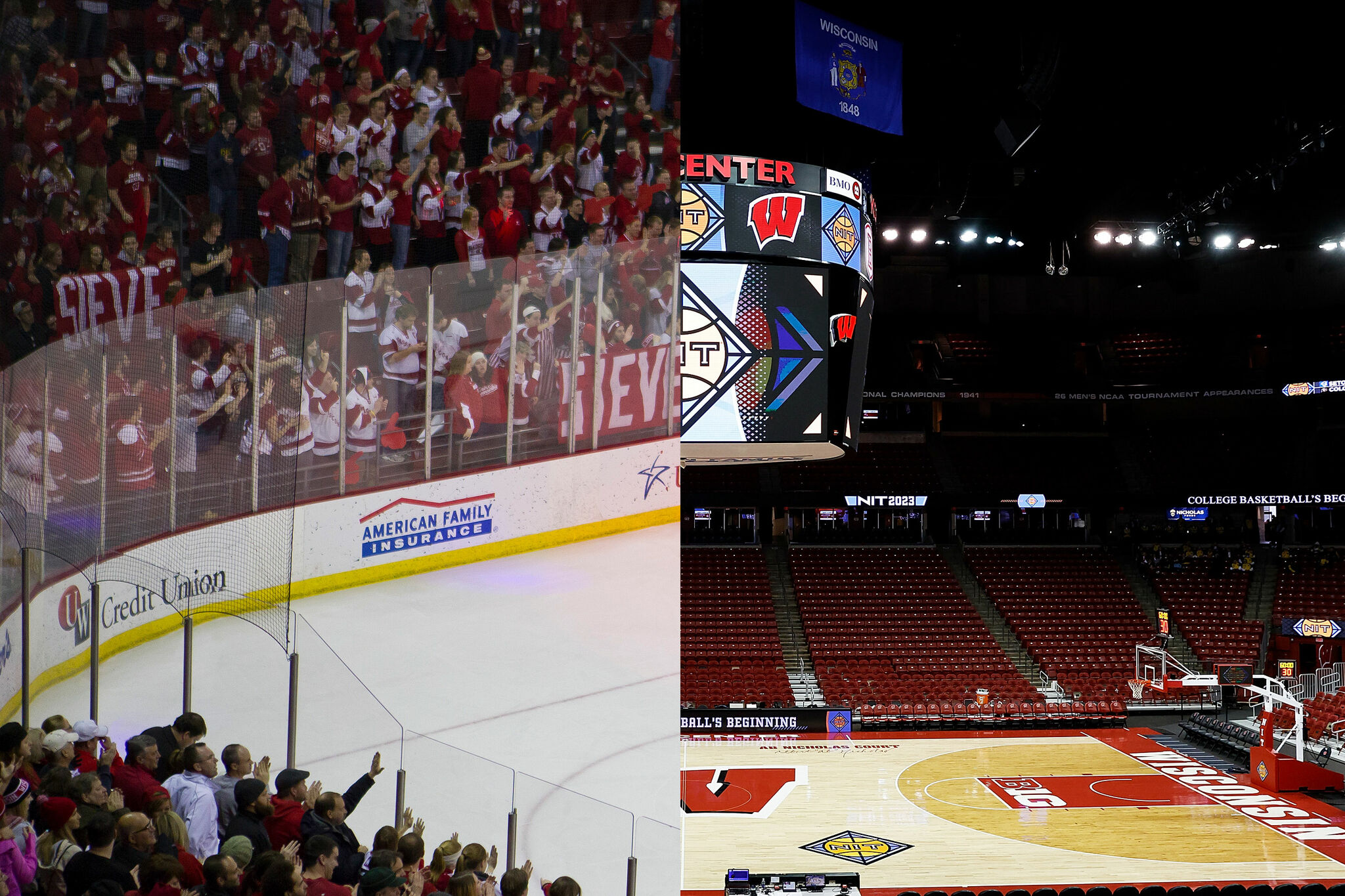 Watch Kohl Center's Hockey Rink Disappear in 30 Seconds