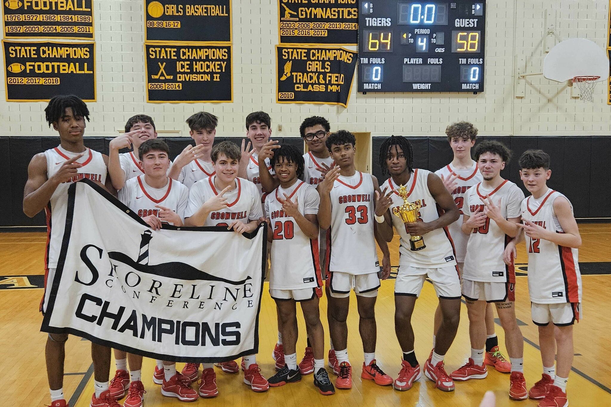 Cromwell captures third straight Shoreline Conference basketball title